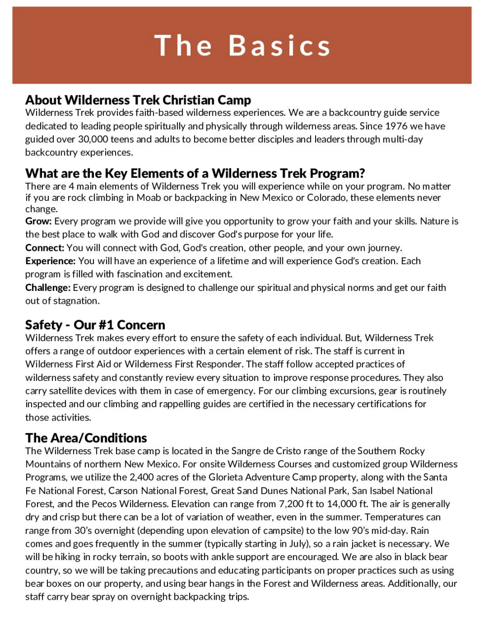 Backpacking Trip Packing List - Wilderness Trek